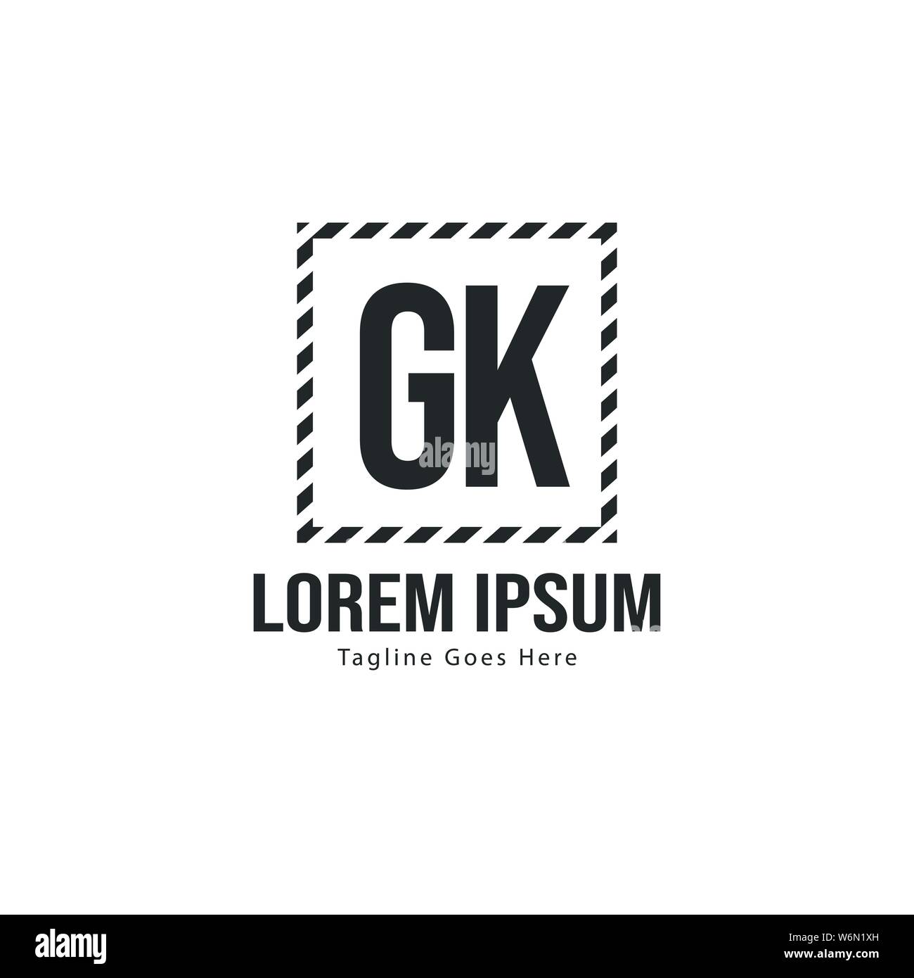 Initial GK logo template with modern frame. Minimalist GK letter logo ...