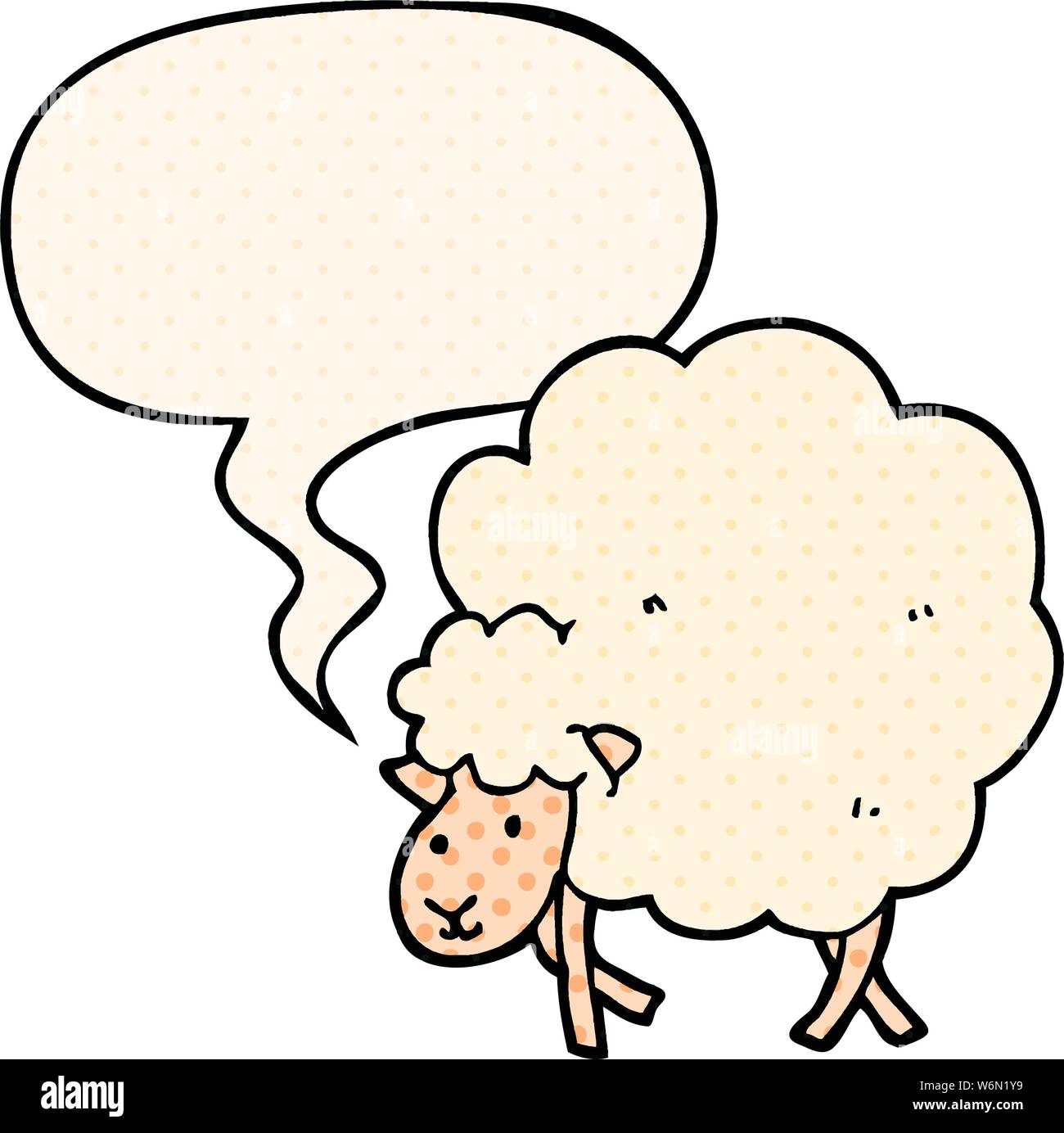 cartoon sheep with speech bubble in comic book style Stock Vector Image ...