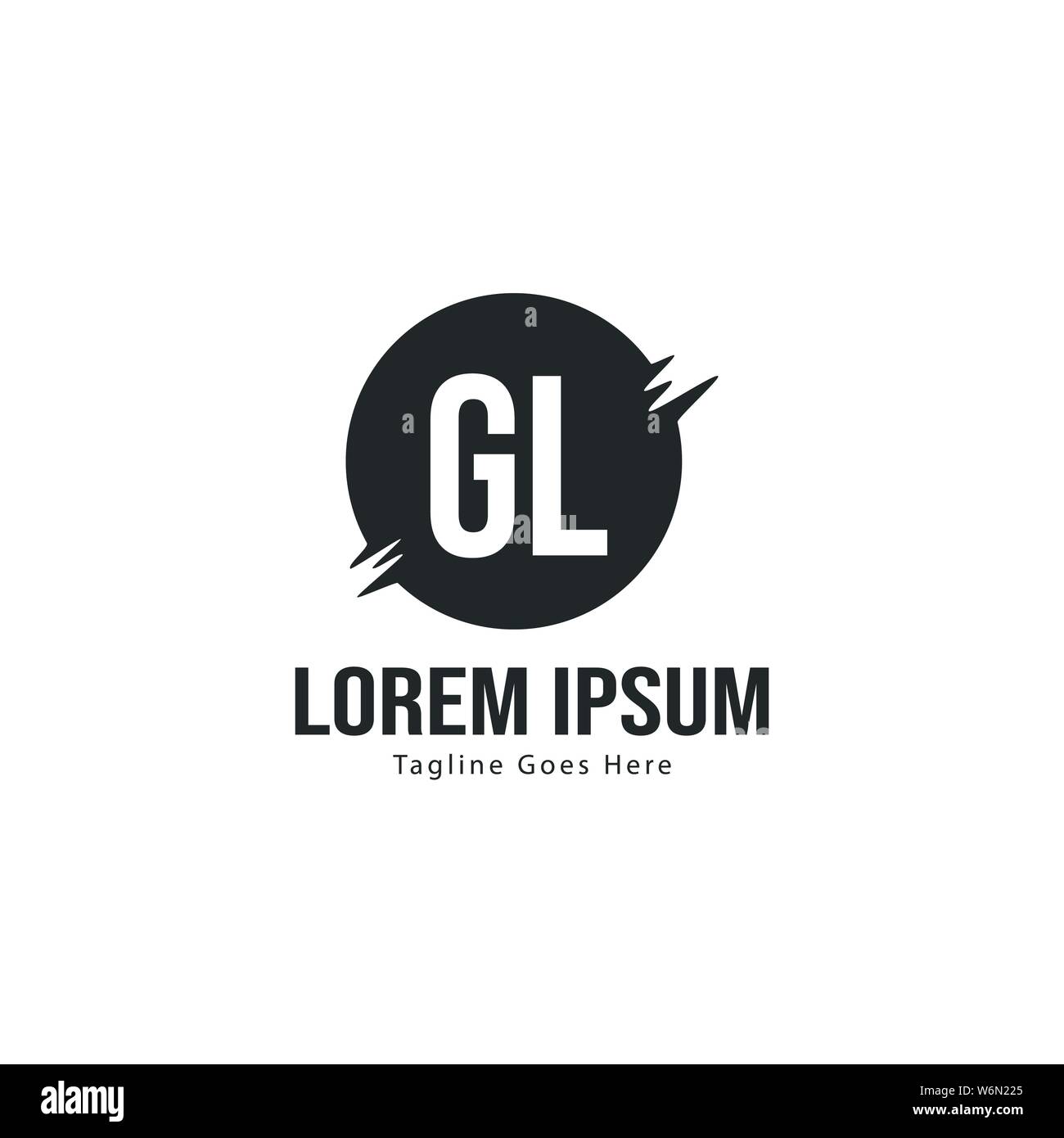 Initial GL logo template with modern frame. Minimalist GL letter logo ...