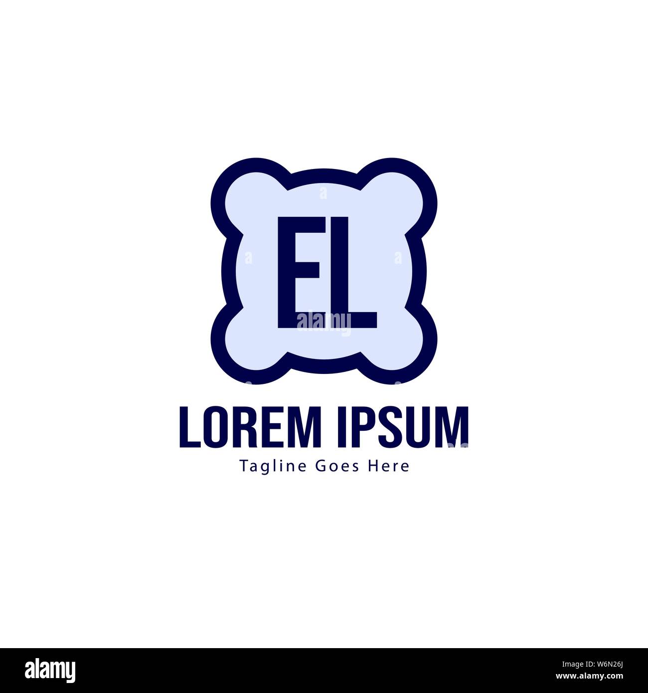 Initial EL logo template with modern frame. Minimalist EL letter logo vector illustration design ...