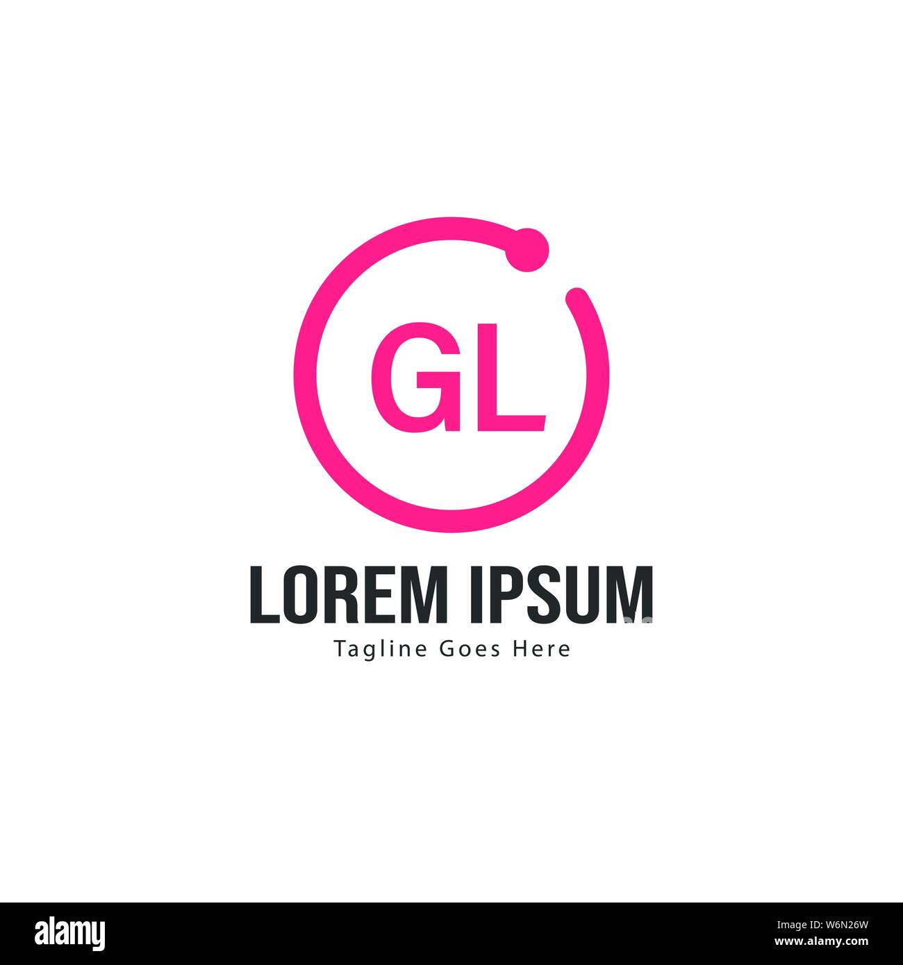 Initial GL logo template with modern frame. Minimalist GL letter logo ...