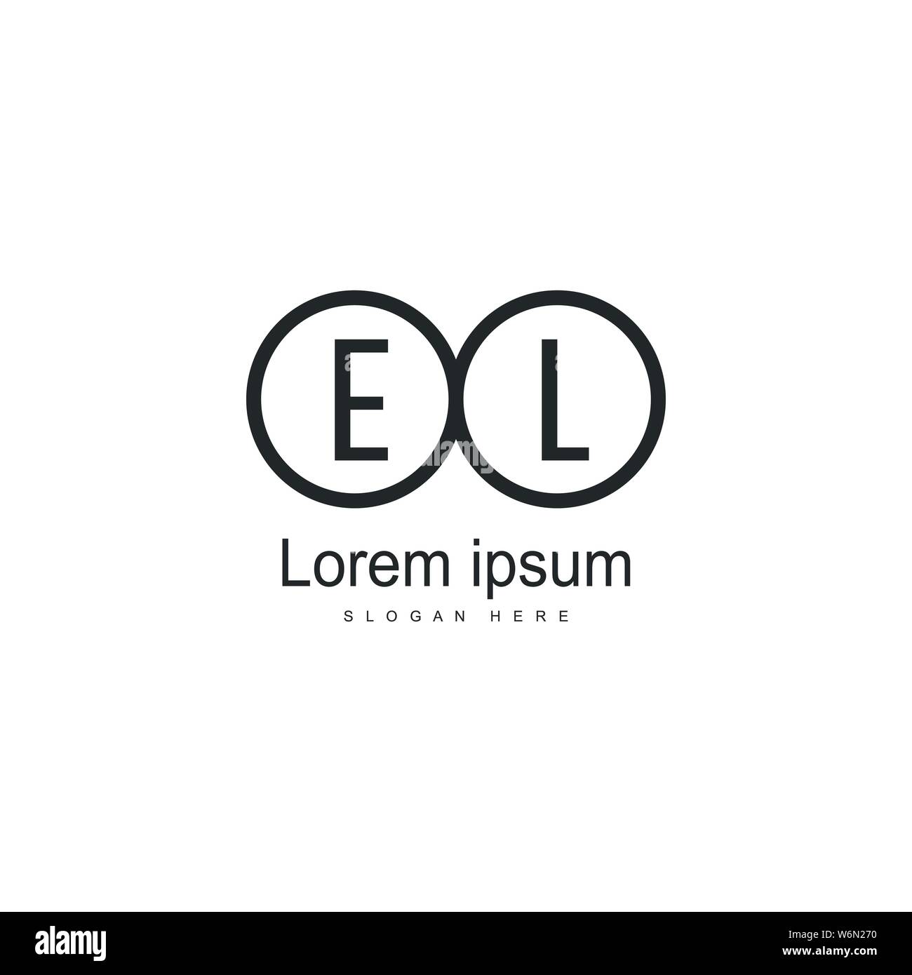 Initial EL logo template with modern frame. Minimalist EL letter logo vector illustration design ...