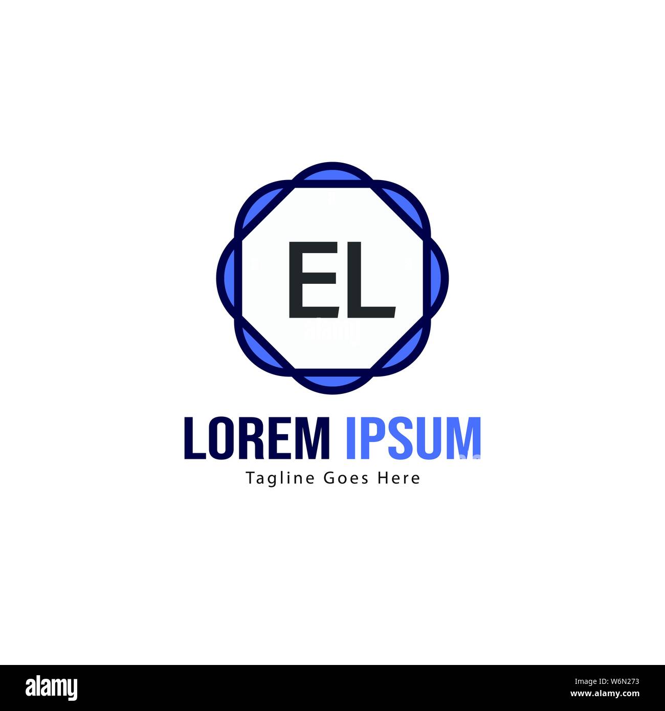 Initial EL logo template with modern frame. Minimalist EL letter logo vector illustration design ...