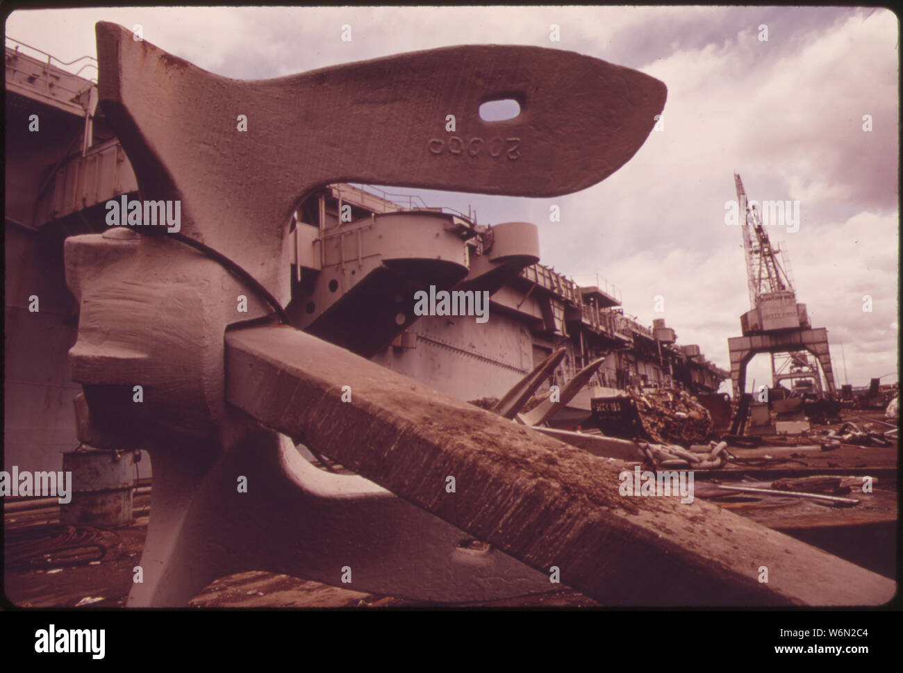 WARSHIP IN PROCESS OF BEING SCRAPPED AT THE AMERICAN SHIP DISMANTLING ...