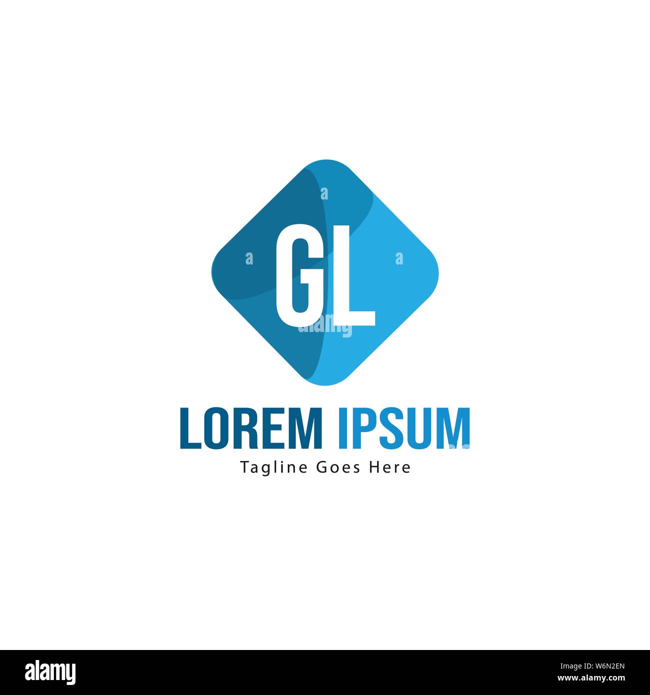 Initial GL logo template with modern frame. Minimalist GL letter logo ...