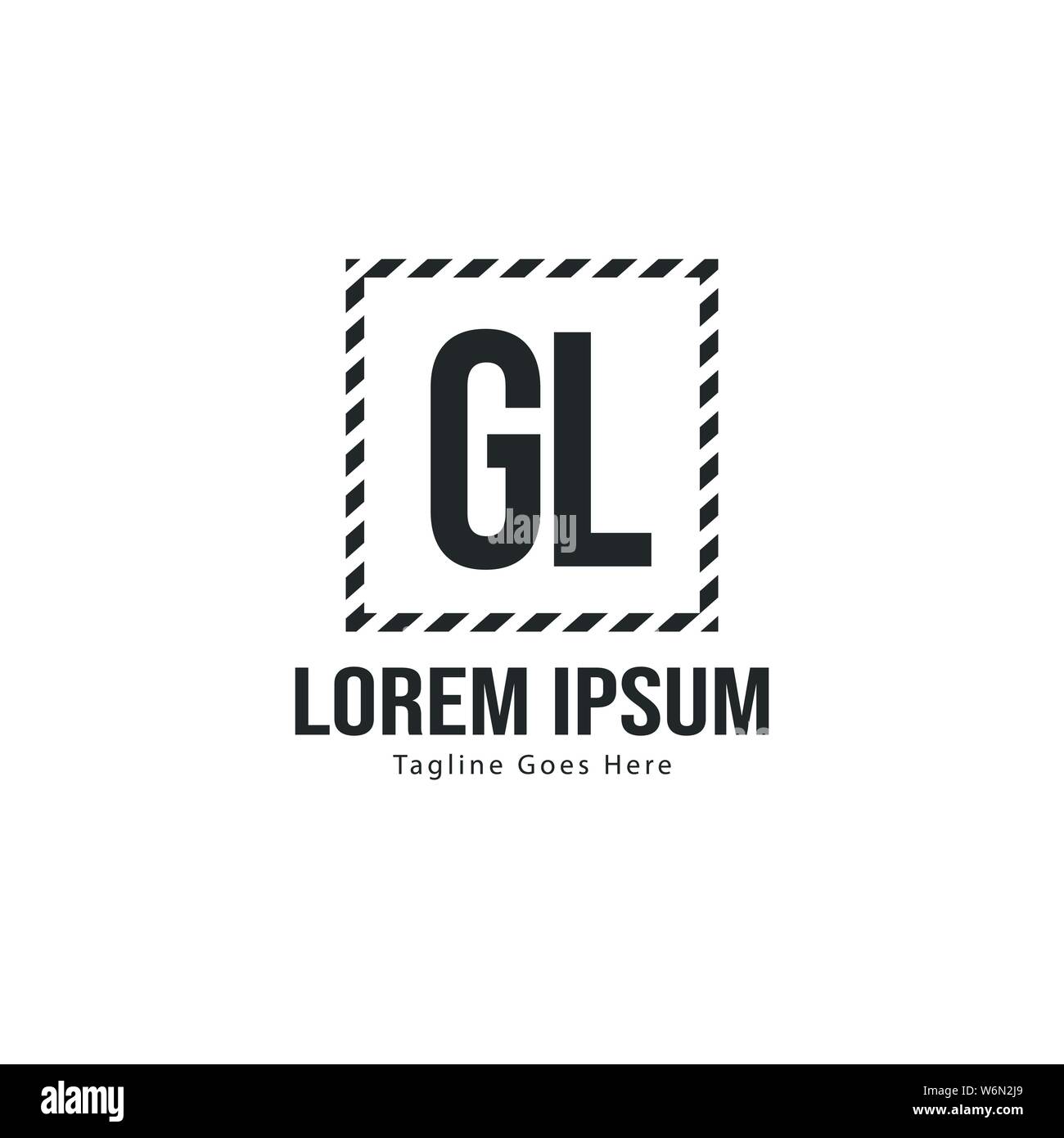 Initial GL logo template with modern frame. Minimalist GL letter logo ...