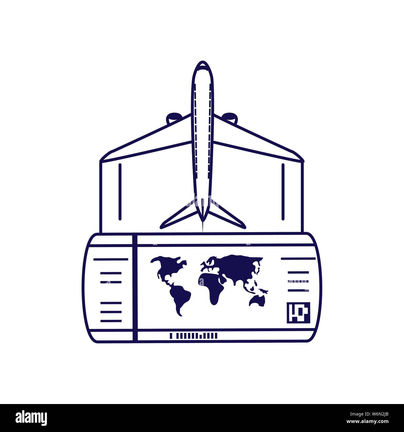 ticket flight document with airplane vector illustration design Stock ...