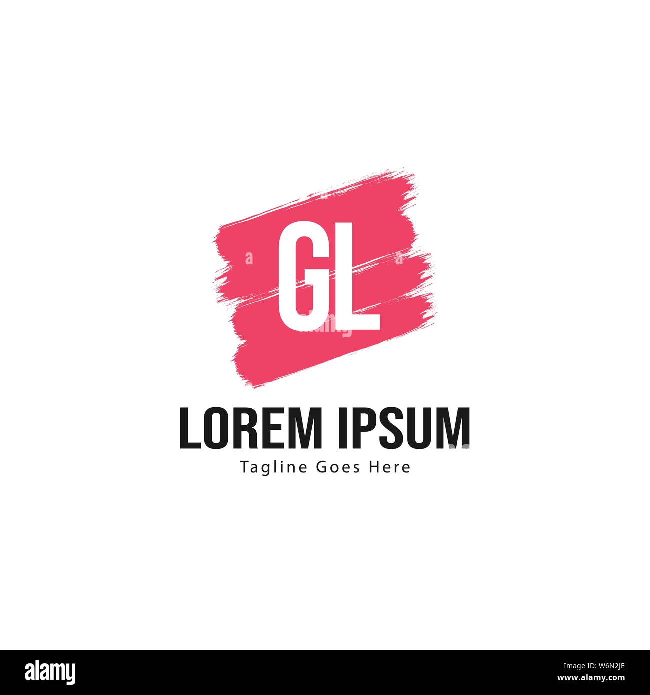 Initial GL logo template with modern frame. Minimalist GL letter logo ...