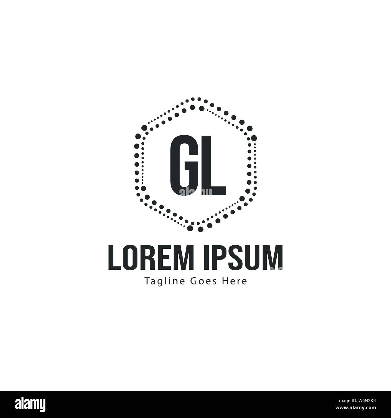 Initial GL logo template with modern frame. Minimalist GL letter logo ...