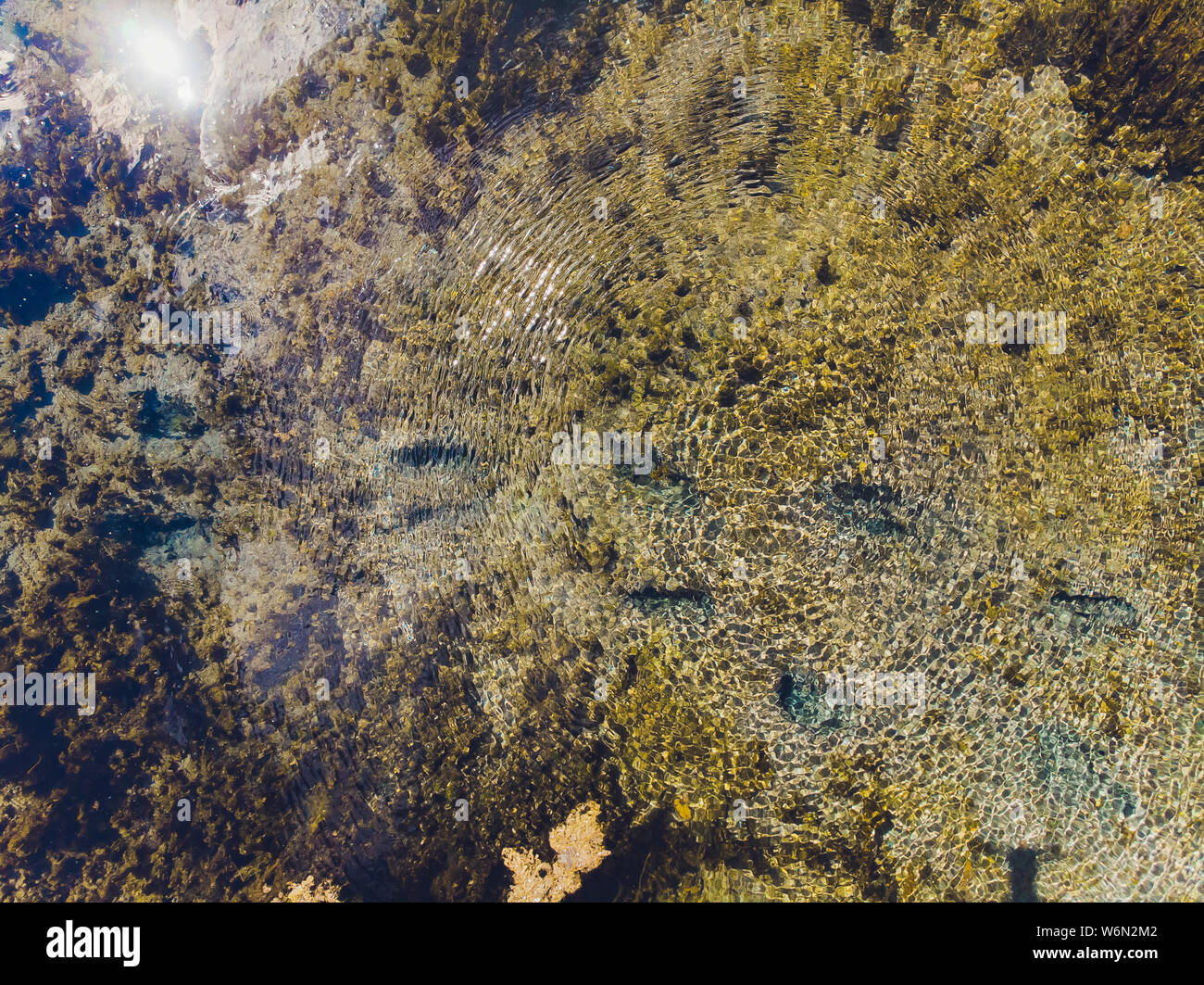The Waves of water close up. Water on the river. River view from above ...