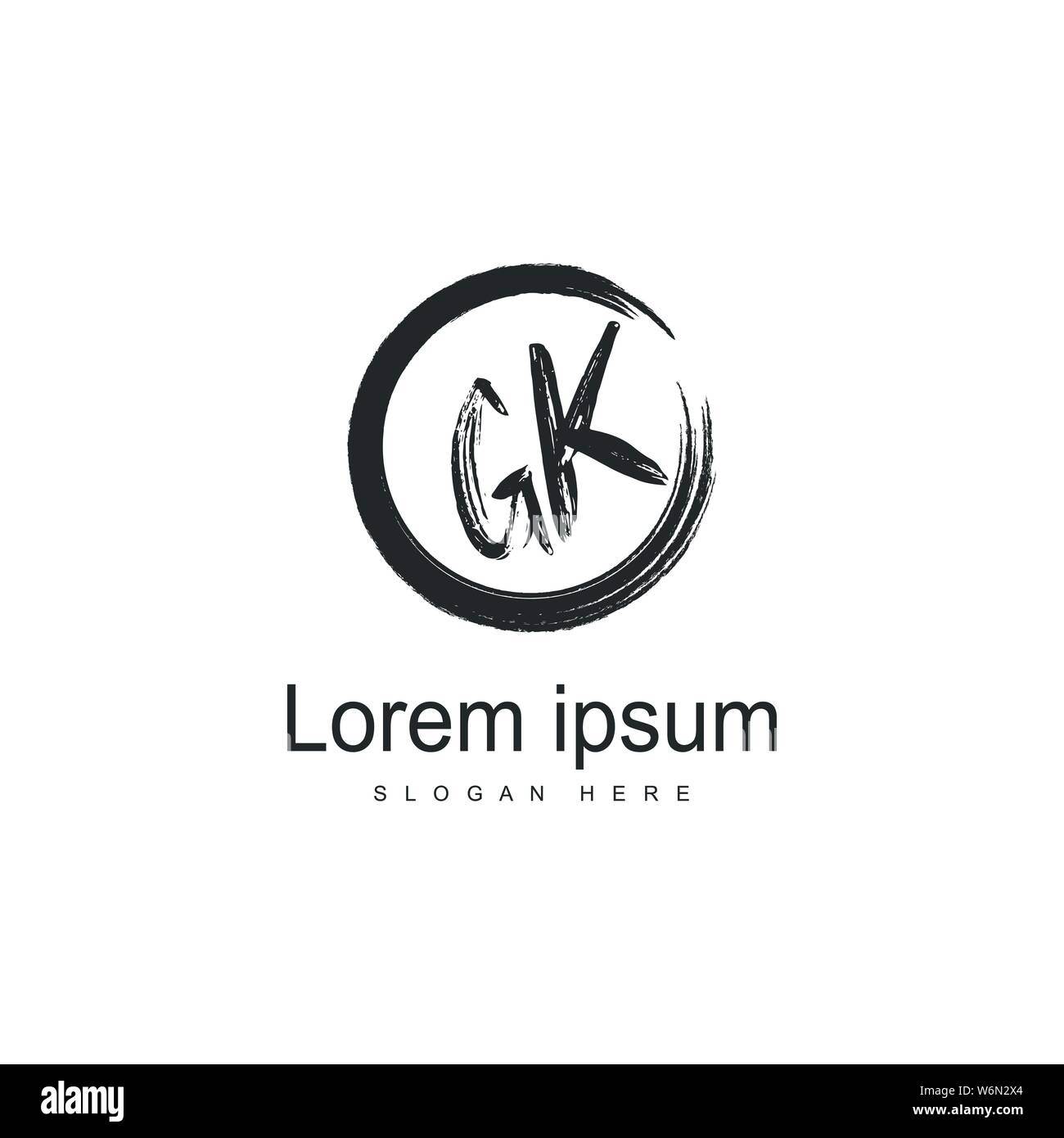 Initial GK logo template with modern frame. Minimalist GK letter logo ...