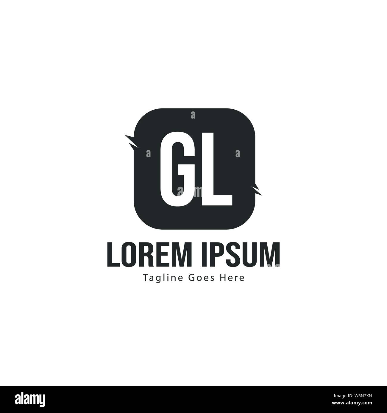 Initial GL logo template with modern frame. Minimalist GL letter logo ...