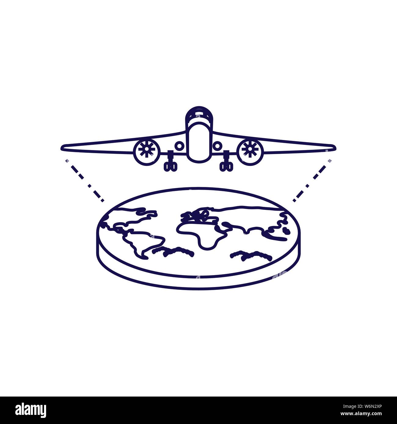 airplane flying with world planet earth vector illustration design ...