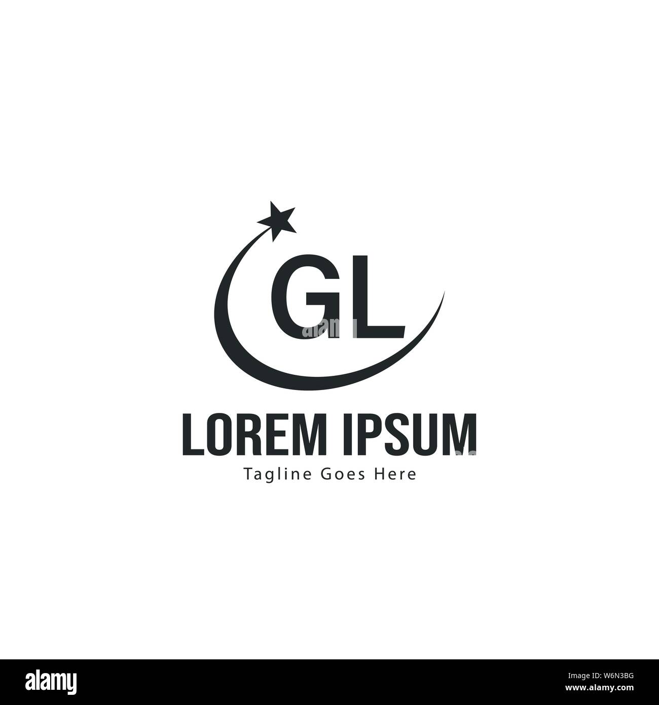 Initial GL logo template with modern frame. Minimalist GL letter logo ...