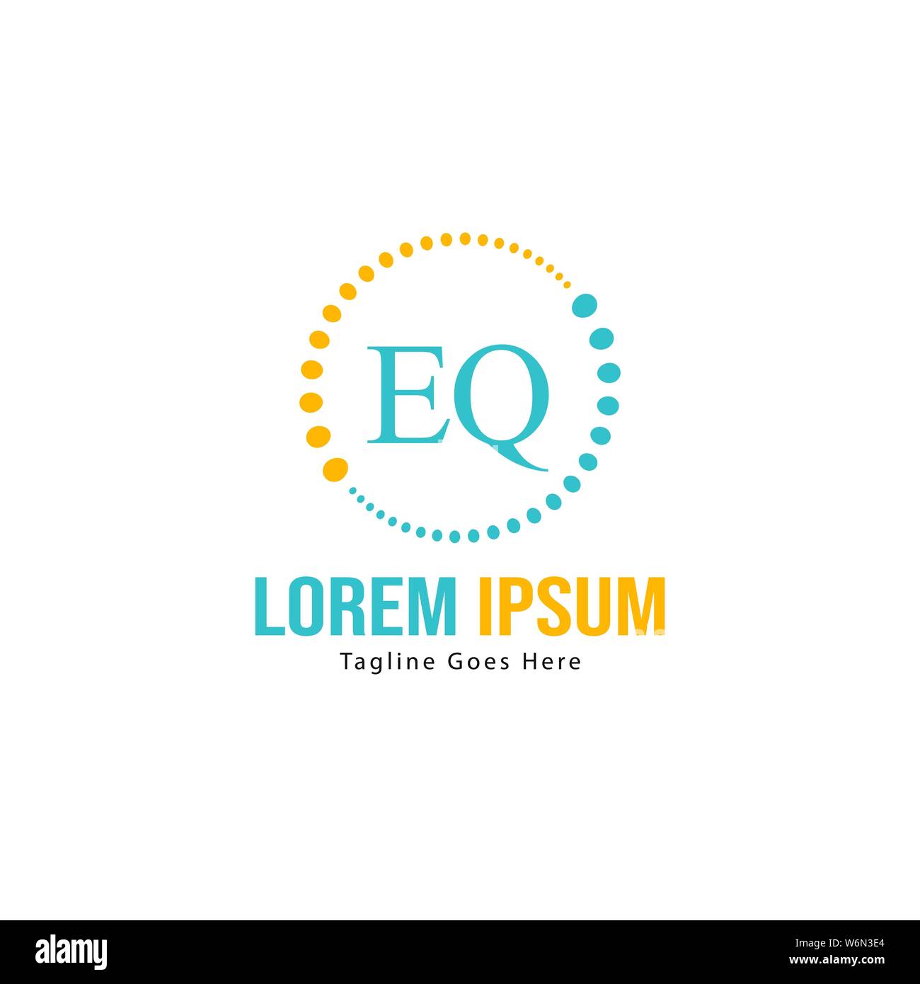 Initial EQ logo template with modern frame. Minimalist EQ letter logo ...