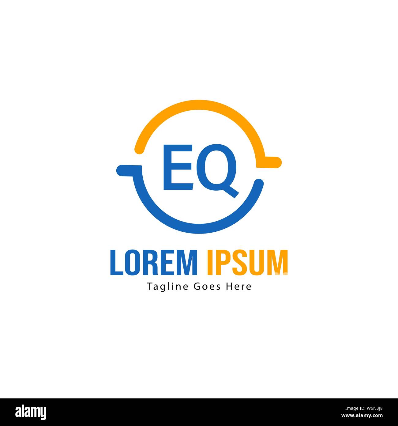 Initial EQ logo template with modern frame. Minimalist EQ letter logo ...
