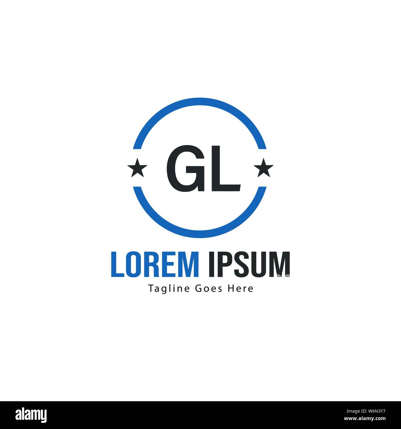 Initial GL logo template with modern frame. Minimalist GL letter logo ...