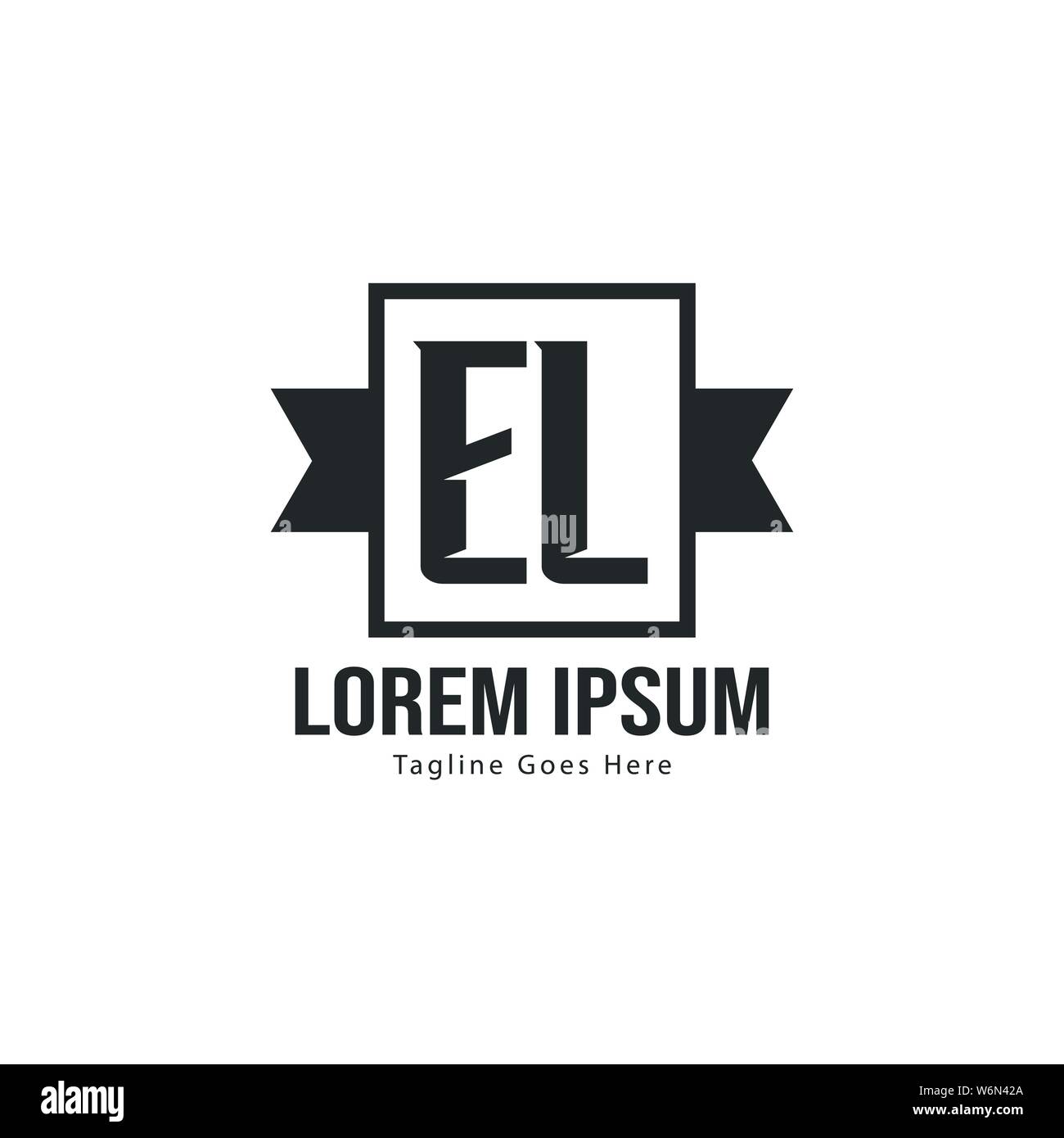 Initial EL logo template with modern frame. Minimalist EL letter logo vector illustration design ...