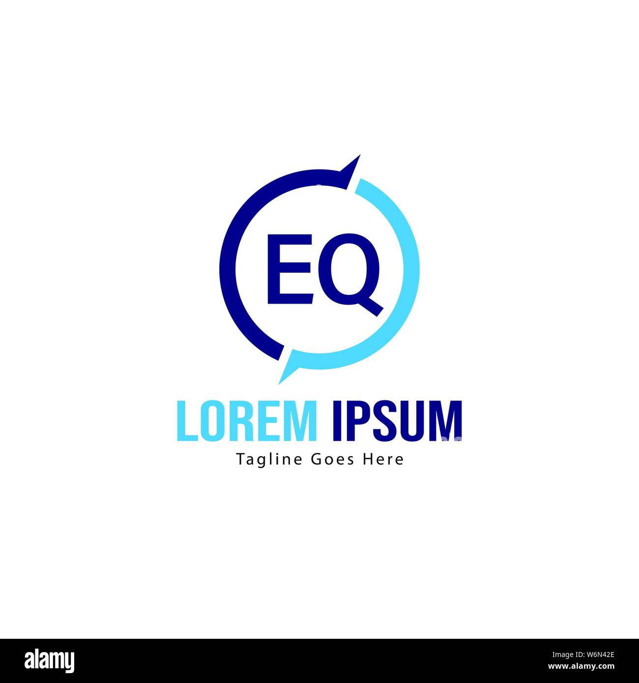 Initial EQ logo template with modern frame. Minimalist EQ letter logo ...