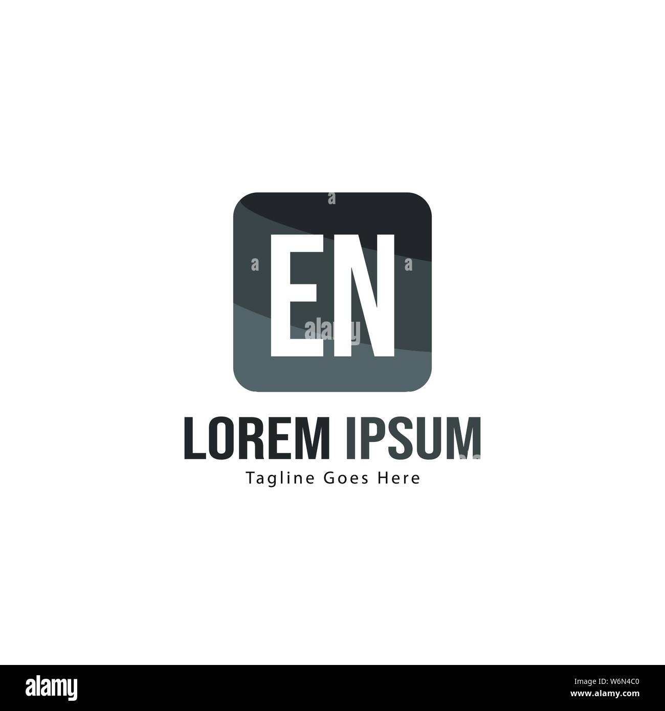 Initial EN logo template with modern frame. Minimalist EN letter logo ...
