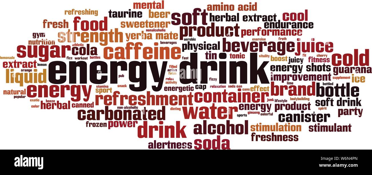 Energy drink word cloud concept. Collage made of words about energy ...