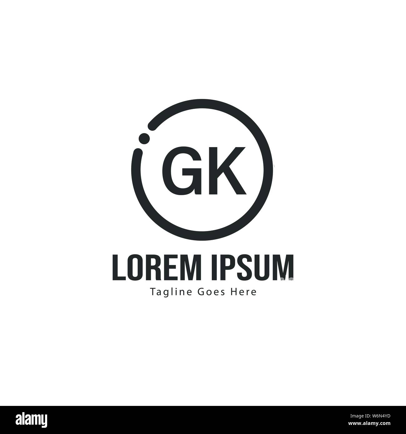 Initial GK logo template with modern frame. Minimalist GK letter logo ...