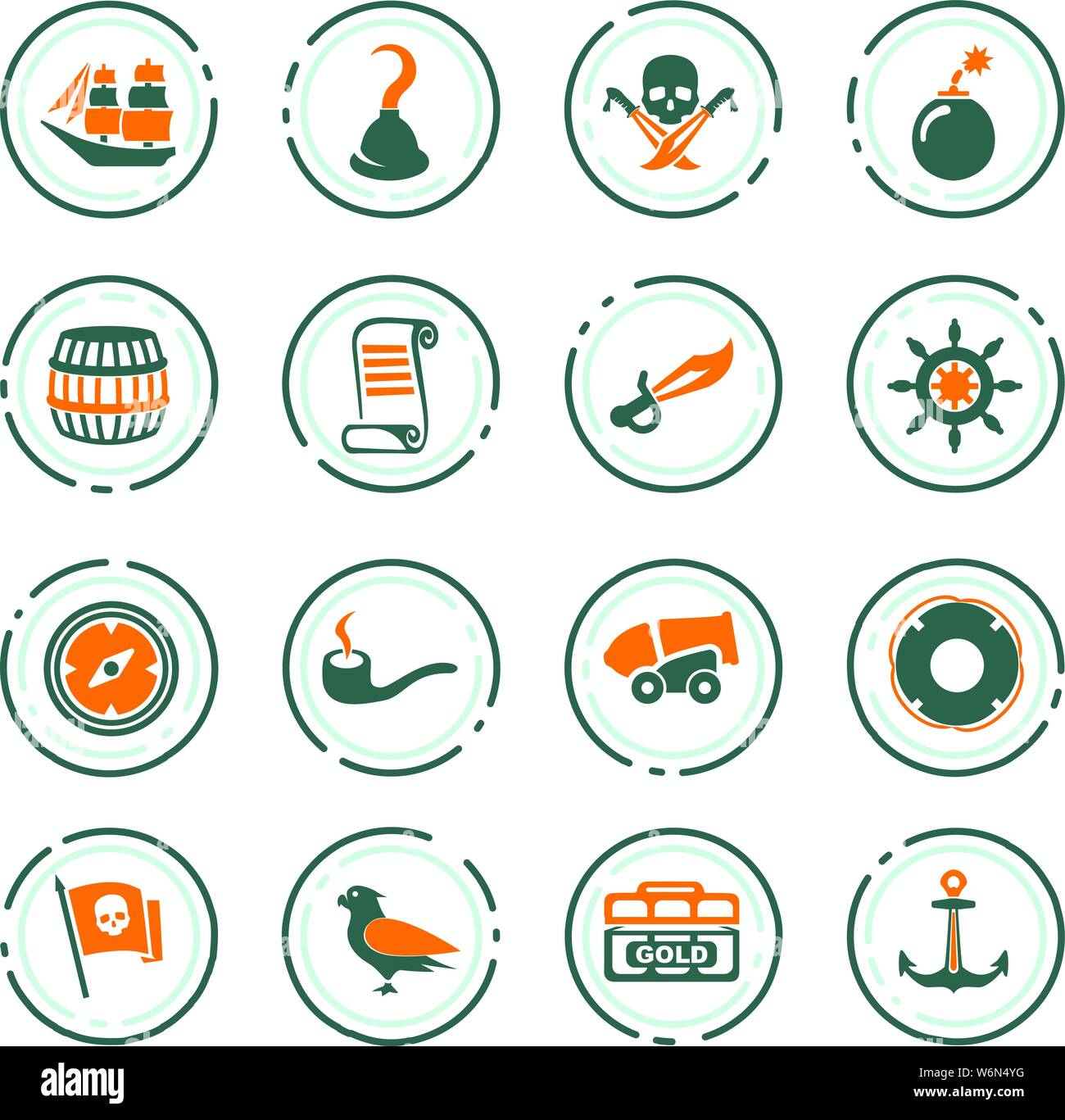 Pirates icon set for web sites and user interface Stock Vector Image ...