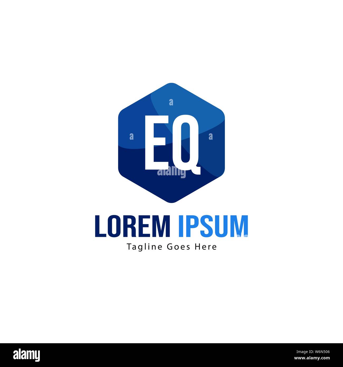 Initial EQ logo template with modern frame. Minimalist EQ letter logo ...