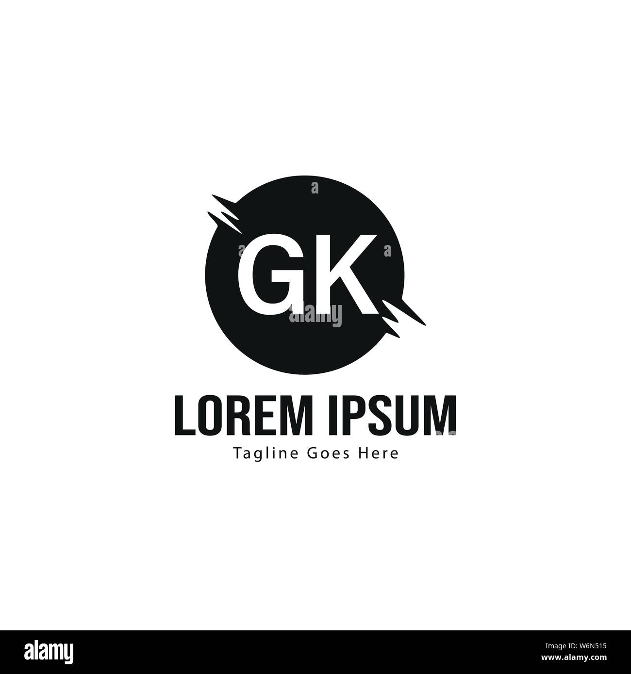 Initial GK logo template with modern frame. Minimalist GK letter logo ...
