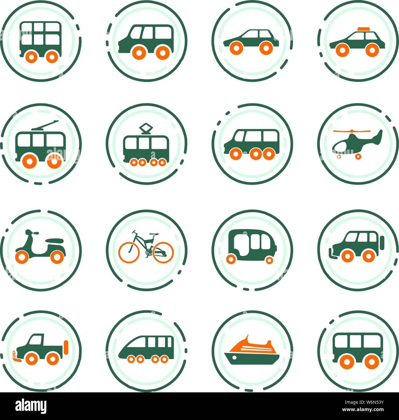 Public transport icon set for web sites and user interface Stock Vector ...