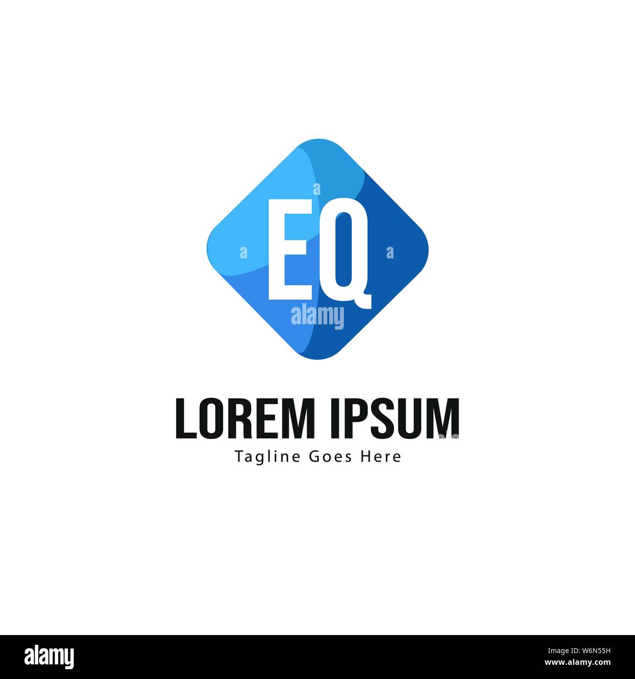 Initial EQ logo template with modern frame. Minimalist EQ letter logo ...