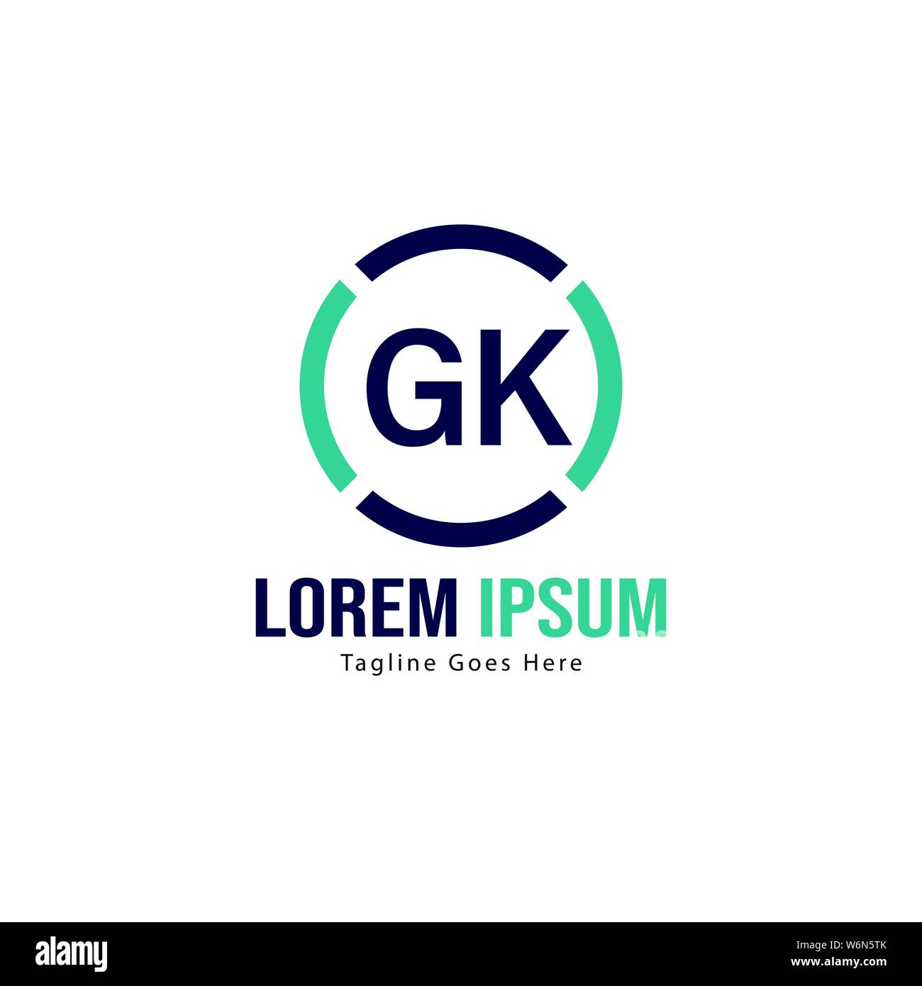 Initial GK logo template with modern frame. Minimalist GK letter logo ...