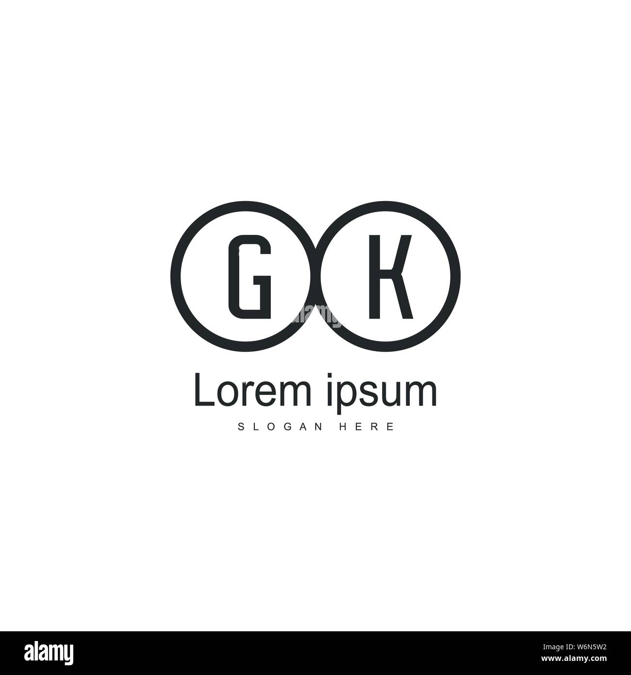 Initial GK logo template with modern frame. Minimalist GK letter logo ...