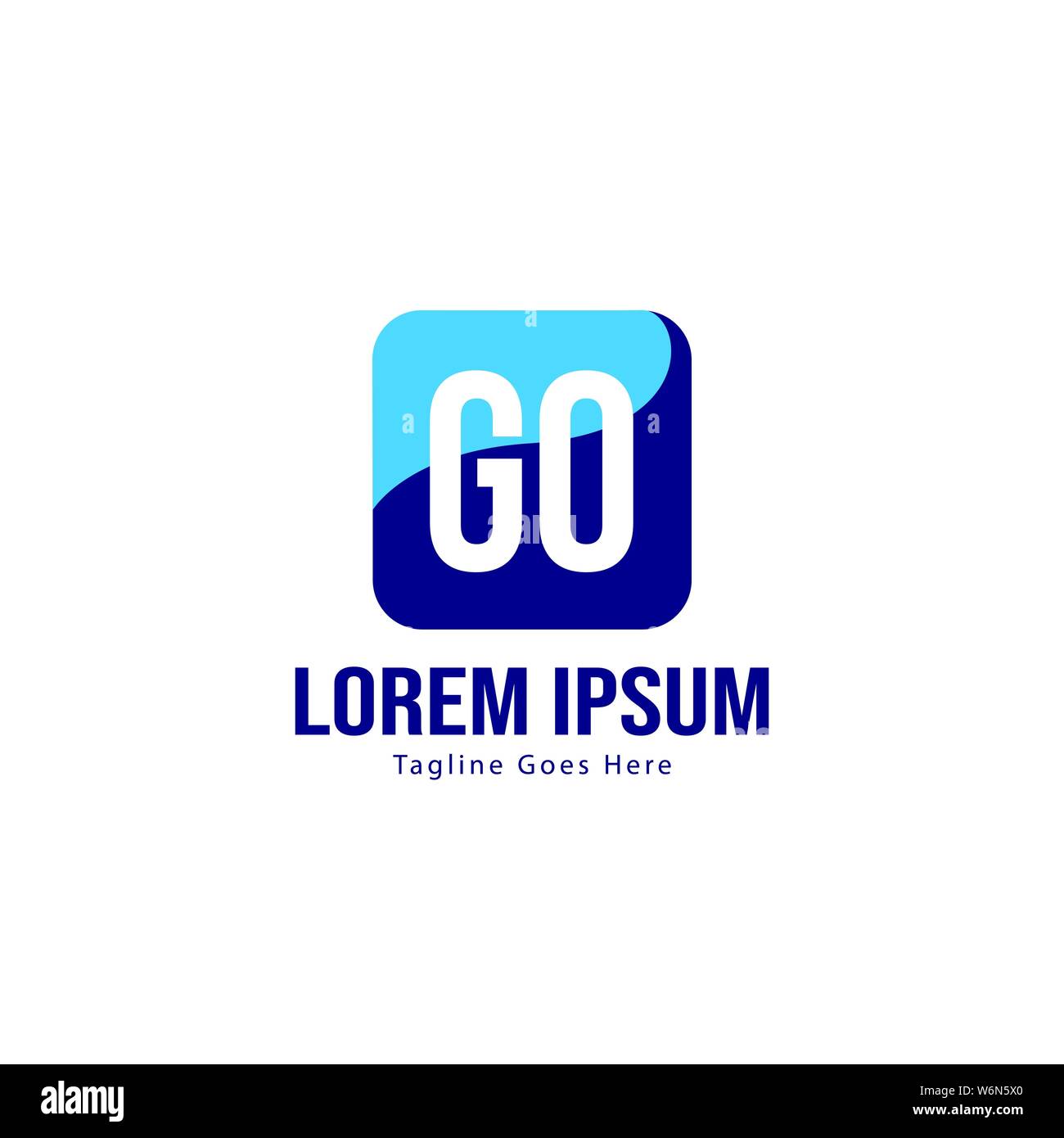 Initial GO logo template with modern frame. Minimalist GO letter logo ...