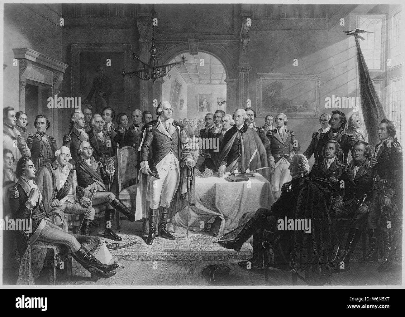 Washington and his Generals. Copy of print by A. H. Ritchie, circa 1870 ...