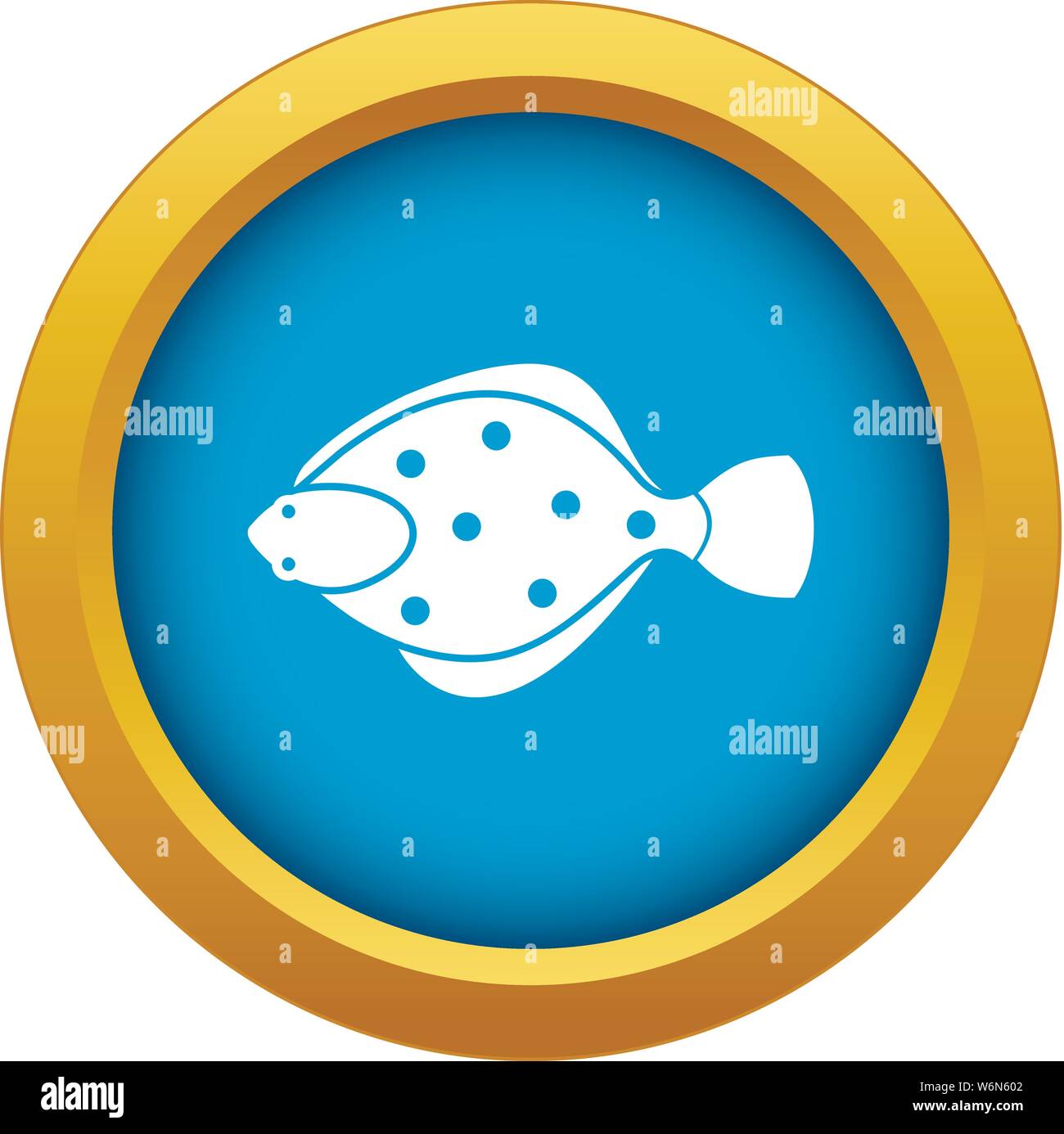 Flounder fish icon blue vector isolated Stock Vector Image & Art - Alamy
