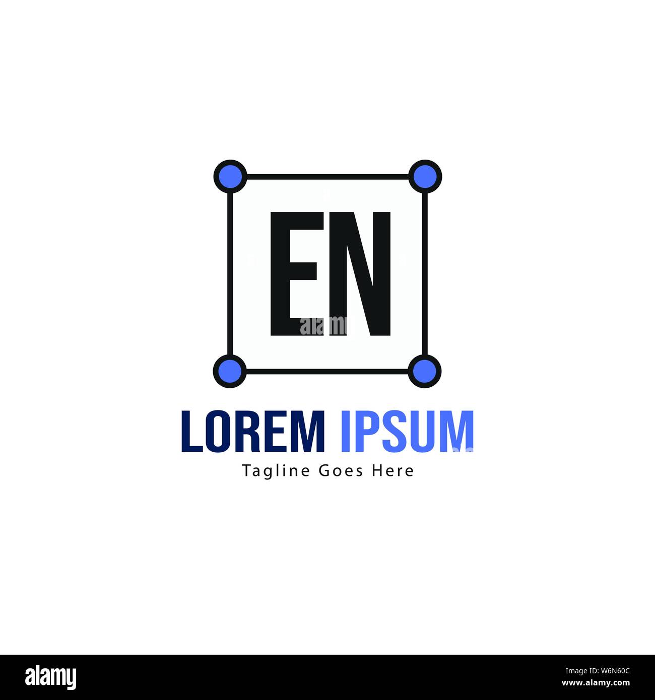 Initial EN logo template with modern frame. Minimalist EN letter logo ...