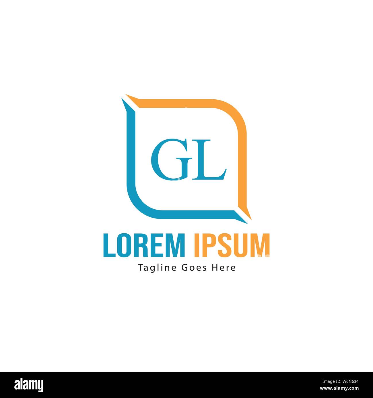 Initial GL logo template with modern frame. Minimalist GL letter logo ...