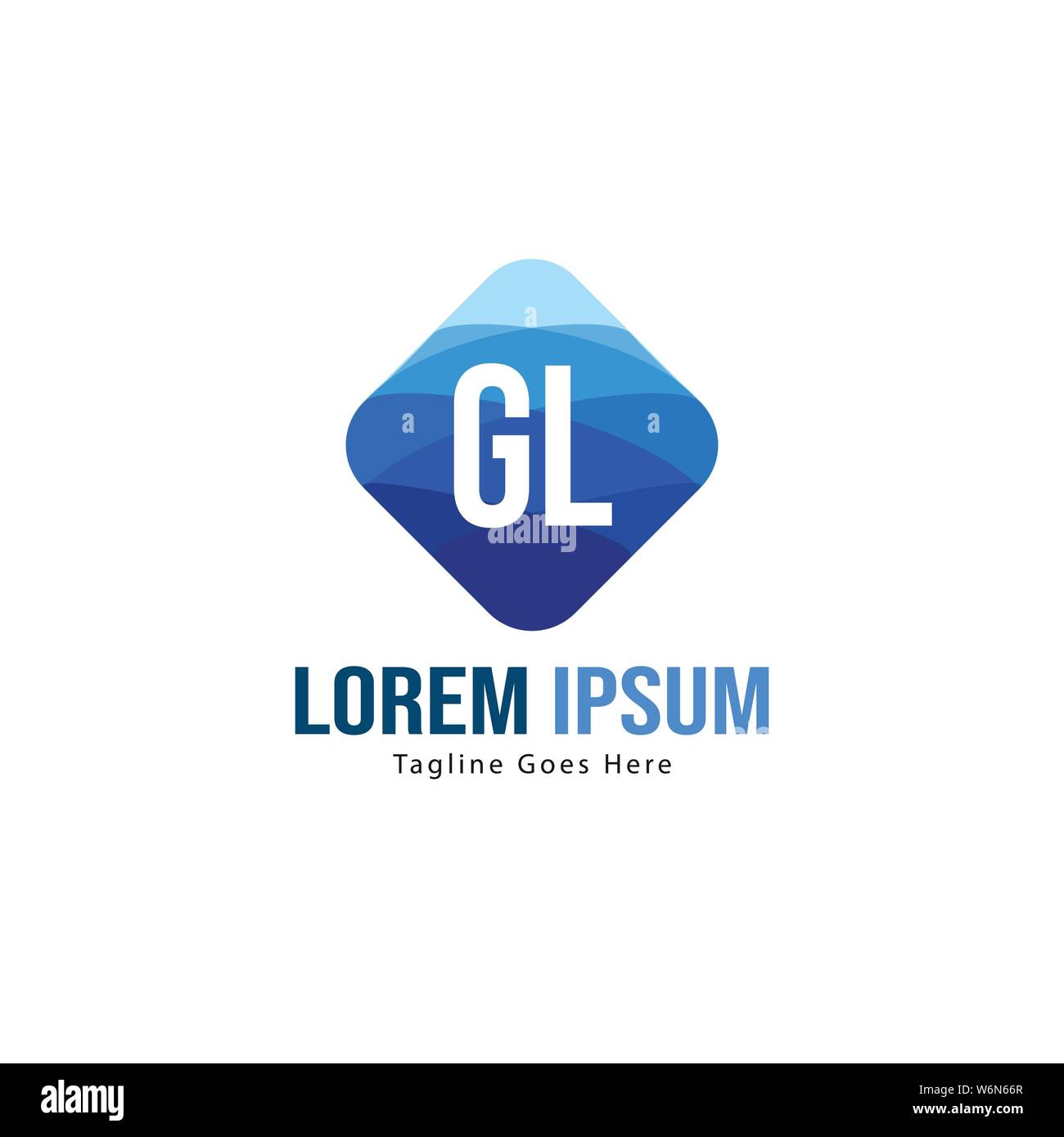 Initial GL logo template with modern frame. Minimalist GL letter logo ...