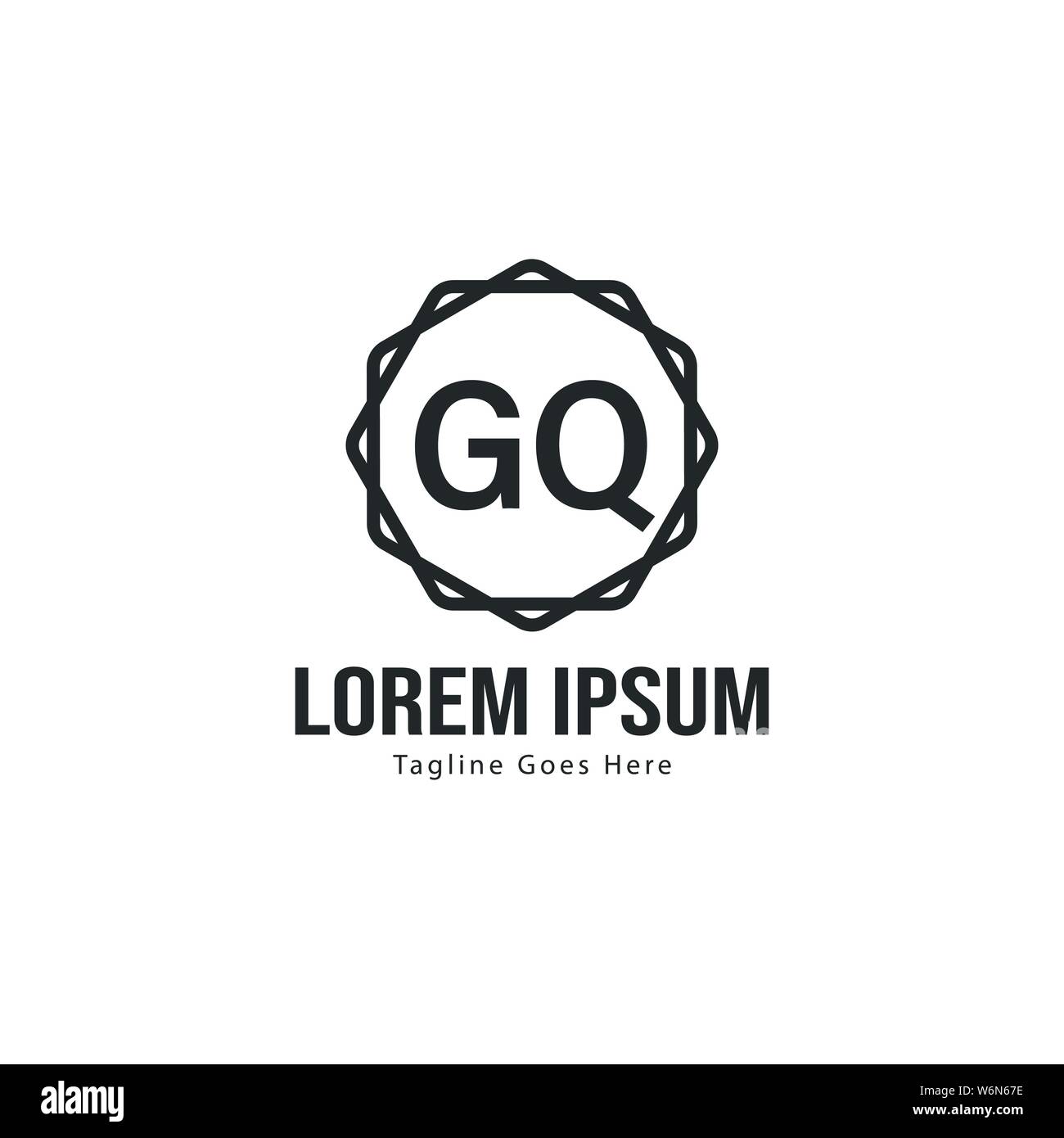 Initial GQ logo template with modern frame. Minimalist GQ letter logo ...