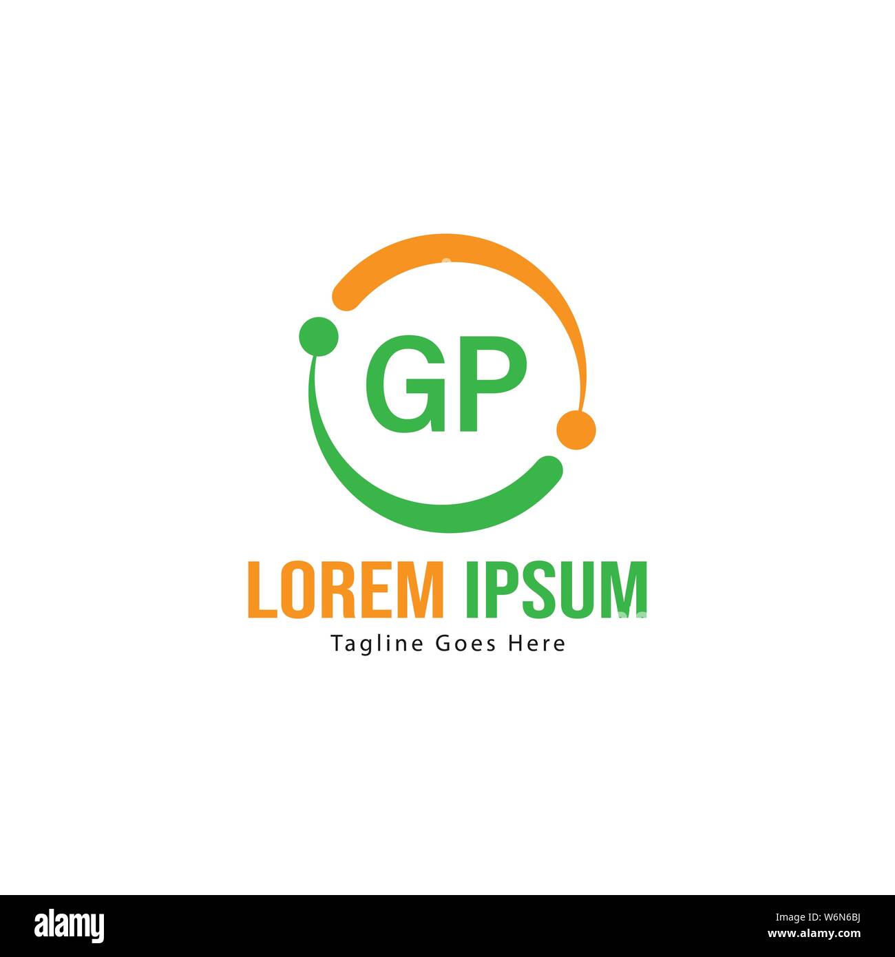 Initial GP logo template with modern frame. Minimalist GP letter logo ...