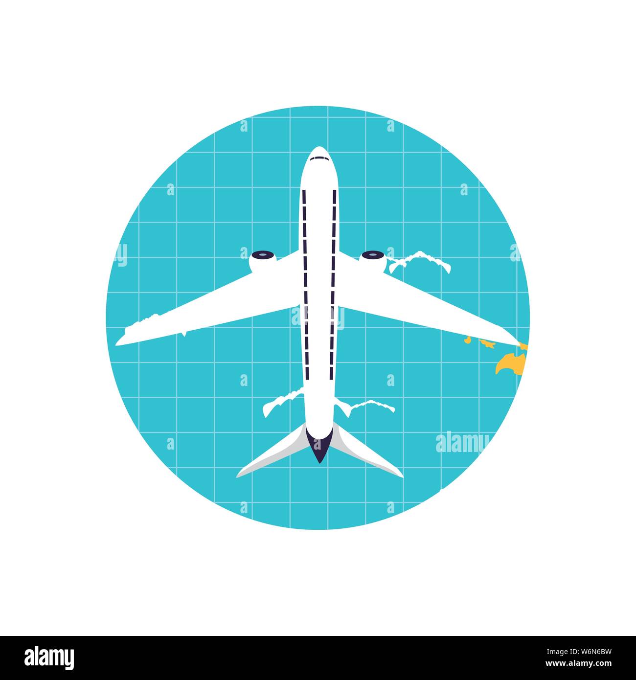 airplane flying vehicle in world planet vector illustration design ...