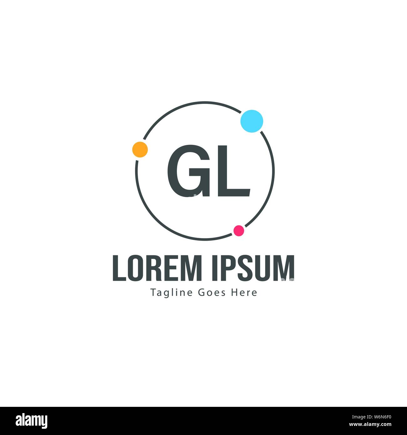 Initial GL logo template with modern frame. Minimalist GL letter logo ...