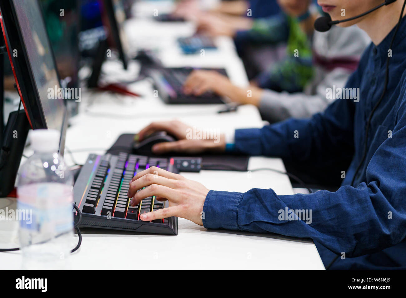 Pro players during gaming tournament Stock Photo - Alamy