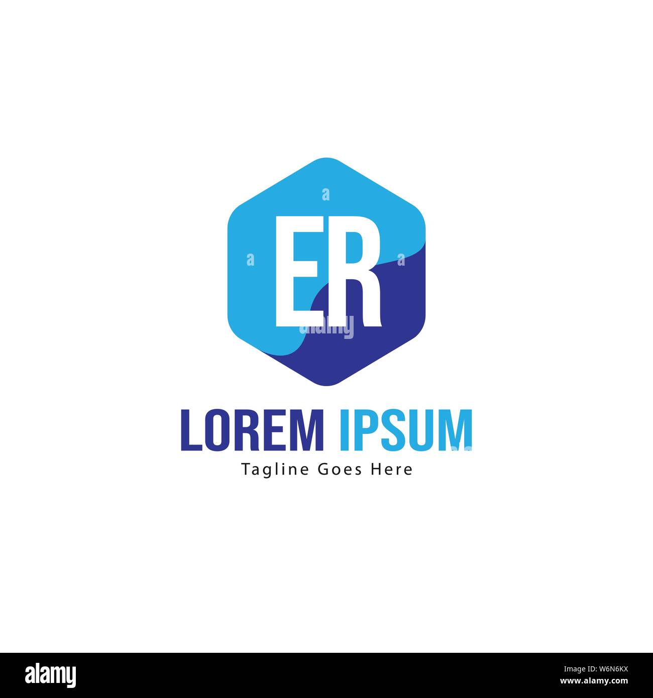 Initial ER logo template with modern frame. Minimalist ER letter logo ...