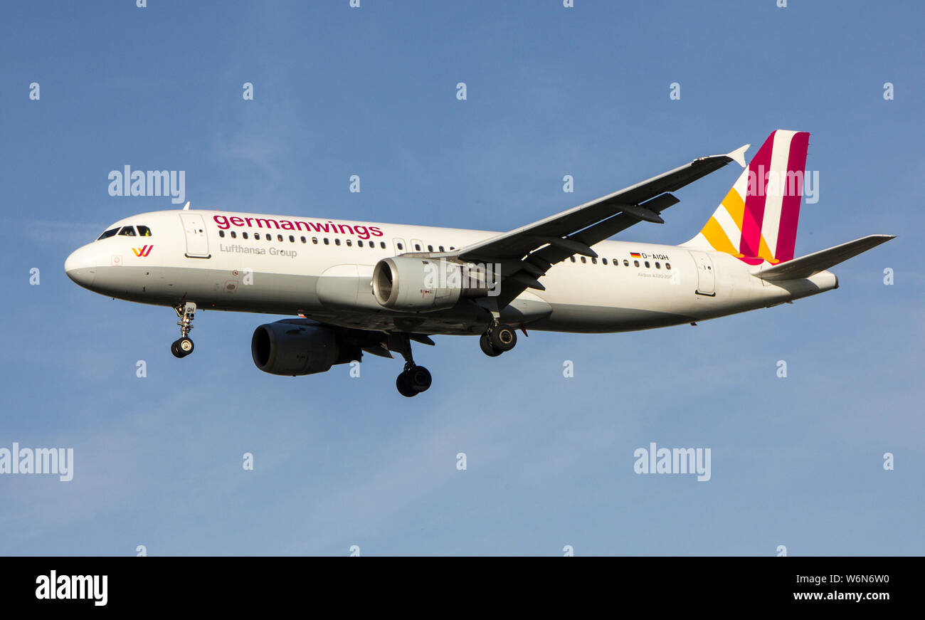 Germanwings Airbus aircraft landing Stock Photo - Alamy