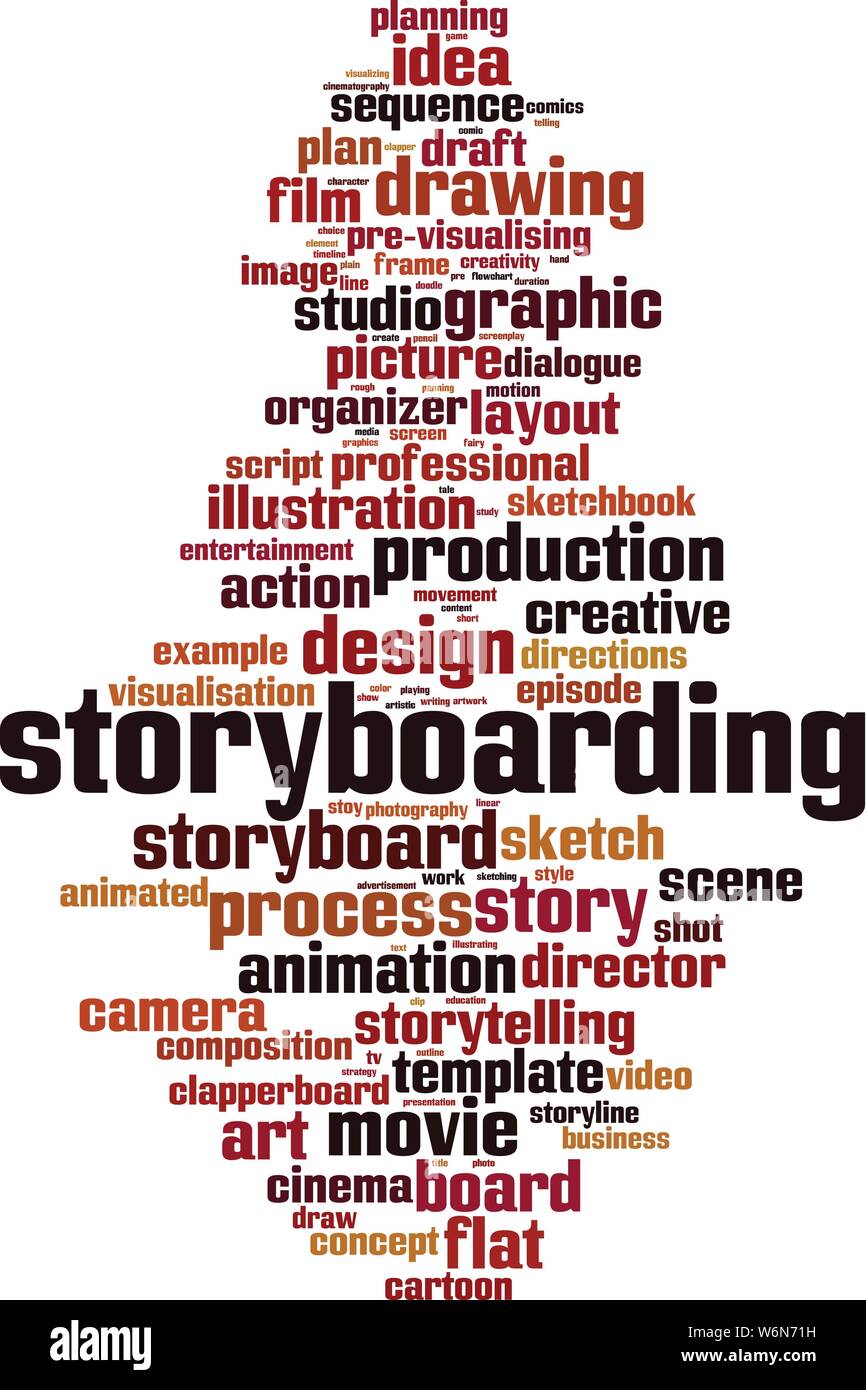 Storyboarding cloud concept. Collage made of words about storyboarding ...