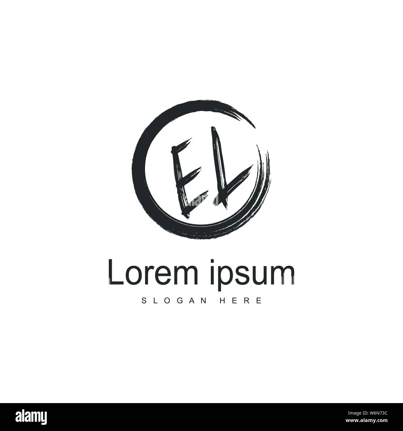 Initial EL logo template with modern frame. Minimalist EL letter logo vector illustration design ...
