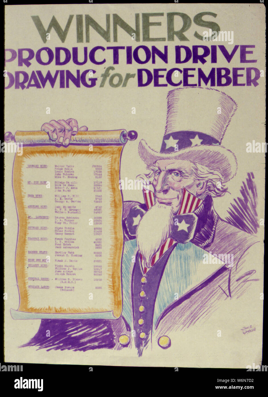 Winners Production Drive Drawing For December Stock Photo - Alamy