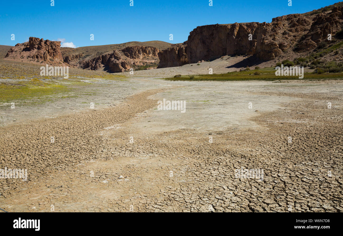 Views of landscape of foothills of Andes on summer day, Patagonia ...